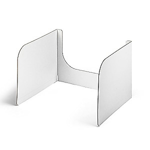 Window Shield - 30% More Student Workspace and 100% Thicker Than Most Brightly Colored "Pretty" Foreign-Made Privacy Shields (40-Pack) - Open Front Window - White - 13" (H) x 20" (W) x 17" (D)