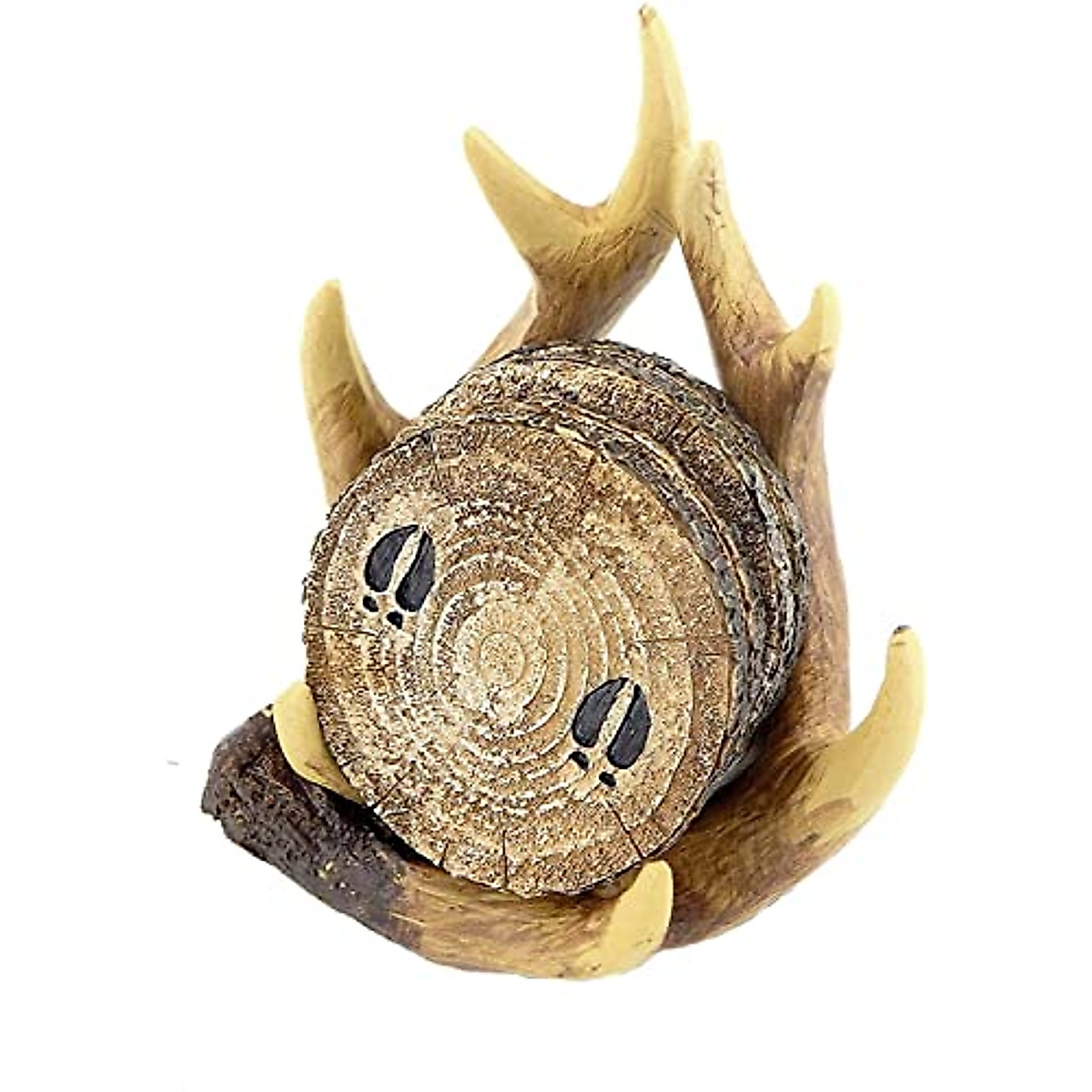 Bellaa 23295 Drink Coaster Set Old West Deer Antler Home Decor Table Beverage Coasters Holder Set 5 Pcs Outdoors Rustic Cabin Theme Lodge Mountain Man Cave Art