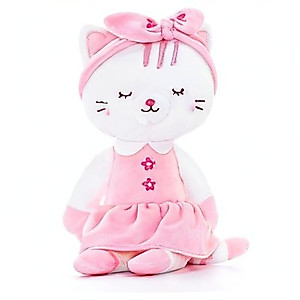 Lazada Stuffed Cat Dolls Animal Kitty Plush Toy Baby Girl Gifts White with Hair Band 16"
