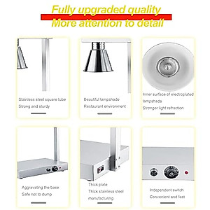 MTTXY Food Heat Lamp - Adjustable Temperature Food Warmer, Commercial Countertop Food Warming Light, Stainless Steel Warming Light Dump Station,3heads