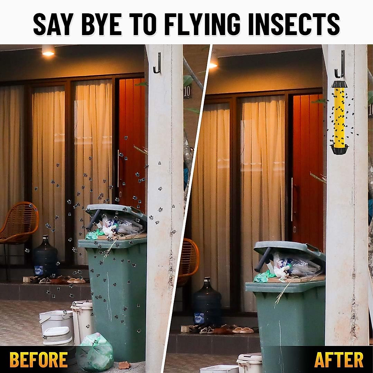 Sticky Fly Stick (6 Pack), Fly Stick for Mosquitoes, Sticky Trap for Flies Gnats Wasp Flying Insects, Bug Catcher, Indoor or Outdoor Use, Ready to Use Home