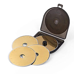 HEADLEY TOOLS Titanium Coated 45mm Rotary Cutter Blades 15 Pack Fits Olfa, Fiskars, Replacement Rotary Blade for Arts Crafts Quilting Scrapbooking Sewing, Sharp and Durable