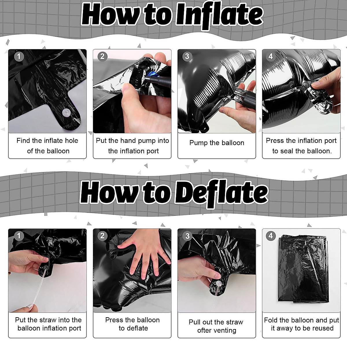 21st Birthday Balloons Black, 21st Birthday Decorations for Him with Large Number 21 Foil Balloon Birthday Confetti Balloons Metallic Black Latex Balloons for Her Girls Boys 21 Years Old Bday Decor