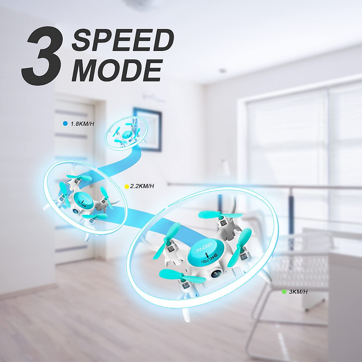 4DRC V5 Mini Drone with 720P Camera for Kids,RC Helicopter Quadcopter,With Blue&Green Light for Beginners Boys and Girls Toys Gifts,Waypoints, Altitude Hold, Circle Fly,3D Flips,Blue