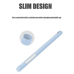 YINVA Sleeve Cover Compatible with Apple Pencil Pro/ 2nd Generation, Grip Skin Case Accessories Compatible with iPad Pencil 2 Gen with Nib Cap (Blue)