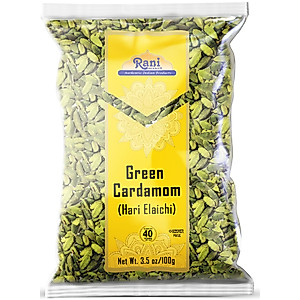 Rani Green Cardamom Pods Spice (Hari Elachi) 3.5oz (100g) ~ All Natural | Vegan | Gluten Friendly | NON-GMO | Product of India