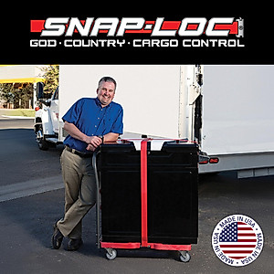 SNAP-LOC, All Terrain 4 Wheel Heavy Duty Dolly Cart, 6 Inch Casters, E Strap Attachment Included, 1,500 lb Capacity, Made in USA, Black