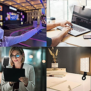 GreatLPT RGB Phone Light Clip, Cell Phone Fill Light 360° Full Color CRI 95+ Dimmable 2500K-8500K, 2000mAh Rechargeable Phone Clip Light for Selfie, Makeup, Video Conference, TikTok