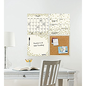 Wall Pops WallPops WPE1503 Gold Confetti Organization Kit, White & Off-White