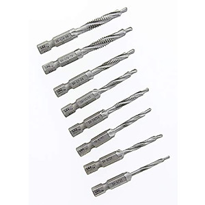 IDEAL Electrical 36-600 Standard Drill/Taps - (8 Piece) 1/4 in. Hex Shank, Drilling, Tapping, Deburring, HSS Bit Kit