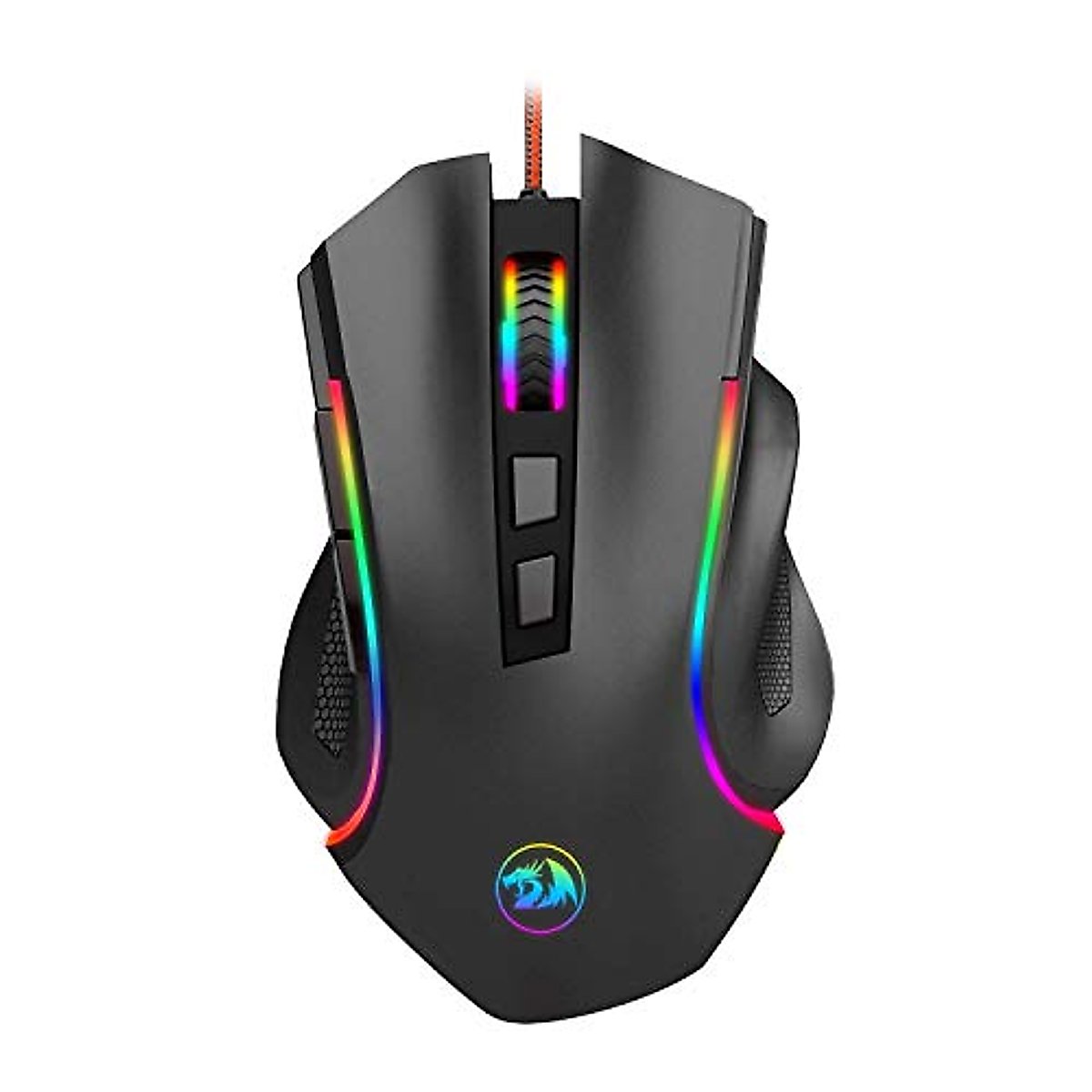 Redragon M602 RGB Wired Gaming Mouse RGB Spectrum Backlit Ergonomic Mouse Griffin Programmable with 7 Backlight Modes up to 7200 DPI for Windows PC Gamers (Black)