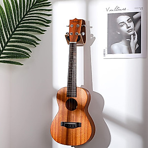 Guitar Wall Mount Holder Guitar Hanger with Pick Slot Skateboard Rack Modern Design Guitar Hook Ukulele Stand Wooden Violin Display Stand with Tool for Storage Bass Acoustic Mandolin Banjo (2 Sets)