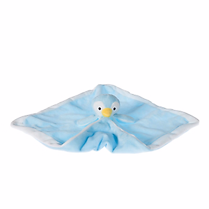 Apricot Lamb Luxury Snuggle Plush Cute Penguin Infant Stuffed Animals Security Blanket Nursery Character Blanket (Blue Penguin, 14 Inches)