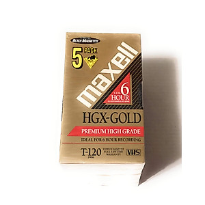 Maxell HGX-Gold - T-120 - 6 Hour - Premium High Grade - Blank VHS Tape - 5 Pack