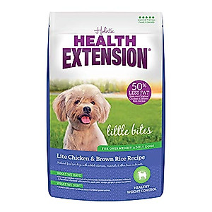 Health Extension Little Bites Weight Control Dry Dog Food, Grain-Free, Natural Food for Overweight Adult Dogs with Added Vitamins & Mineral, Include Lite Chicken & Brown Rice Recipe (15 lbs)