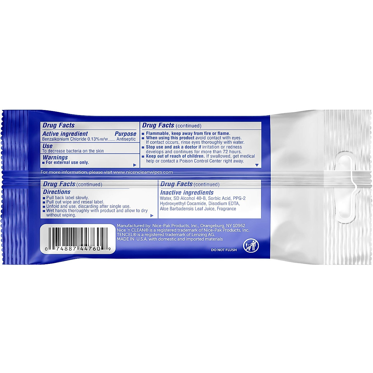 Nice 'N Clean Sensitive Skin Wet Hand Wipes Infused with Aloe & Vitamin E, Blue, 400 Count