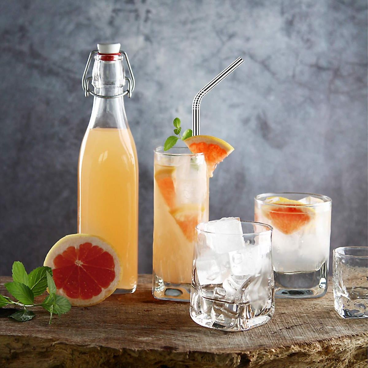 Yihong Reusable Metal Straws, Set of 8