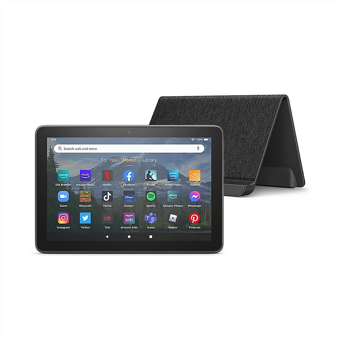 All-new Amazon Fire HD 8 Plus tablet, 8” HD Display, 32 GB, 3GB RAM, 30% faster processor, and Made for Amazon Wireless Charging Dock, (2022 release), Gray
