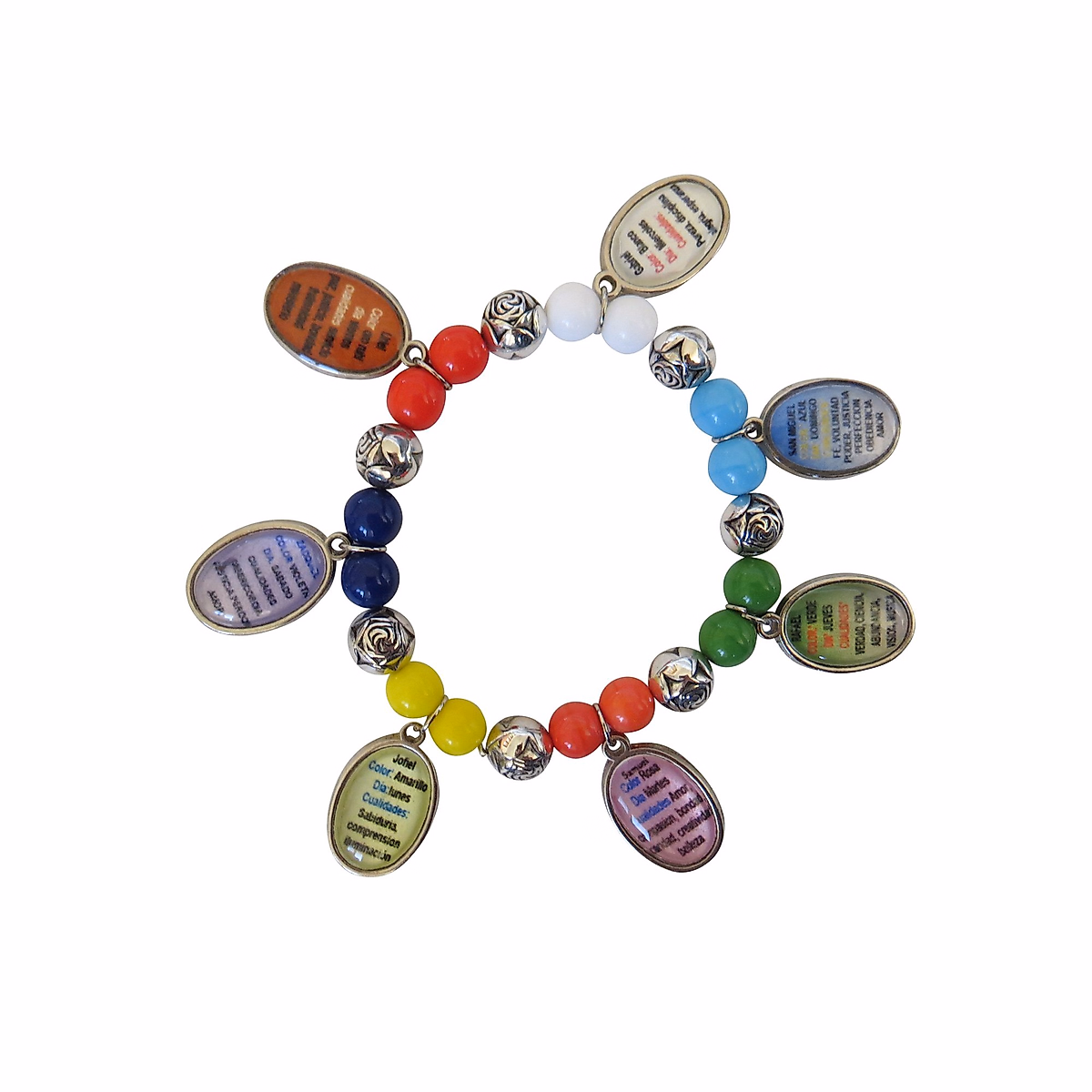 Bracelet with Seven Archangels Medals Angels Pulsera de los Siete Arcángeles
