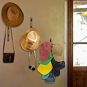 TRIRITE 3 Pack Wooden Wall Mount Baseball Caps Organizer Hanger, Wall Vertical Hat Racks for Closet Door Bedroom Entryroom Laundry