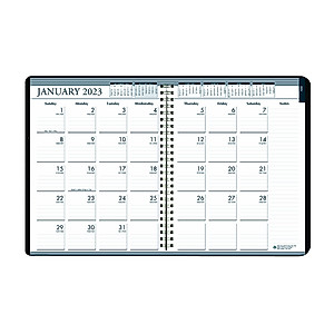 House of Doolittle 2023 Weekly and Monthly Planner Calendar, Black Cover, Tabbed, 8.5 x 11 Inches, January - December (HOD28302-23)