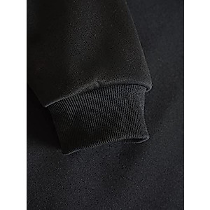 WDIRARA Men's Color Block Letter Embroidery Long Sleeve Hooded Sweatshirt Hoodies Red Rose and Black L