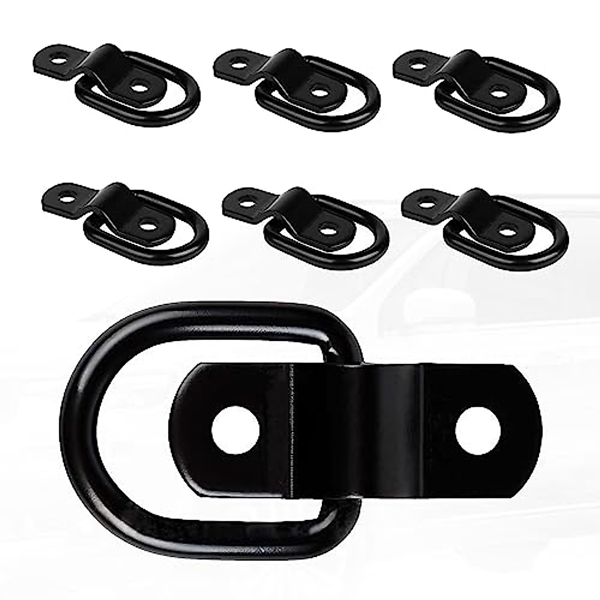 neynavy Pack-4 Multifunctional D-Ring Pull Ring, Load 2204.62 lbs Cargo Trailer Anchor Hook, Garage Workshop Wall Hook, Widely Used for Trucks, Pickups, Kayaks, Campers, Vans (Black)