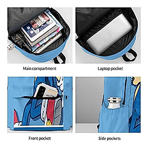 Youth Lightweight Backpack, Cartoon Hedgehog Large Capacity Laptop Backpack
