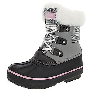 LONDON FOG Girls Tottenham Cold Weather Snow Boot GREY FELT/PINK Size 13