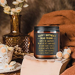 Maybeone Birthday Gifts for Best Friends - Happy Birthday Dear Friend - Lavender Scented Candle Gifts for Women Friend - Friendship Gifts for Her, Him, Besties, BFF, Soul Sister