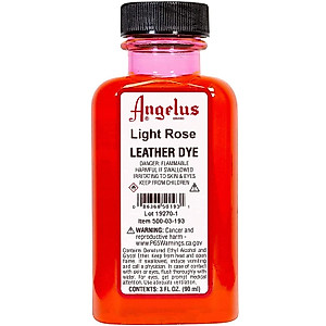 Angelus Leather Dye- Flexible Leather Dye for Shoes, Boots, Bags, Crafts, Furniture, & More-Light Rose- 3oz