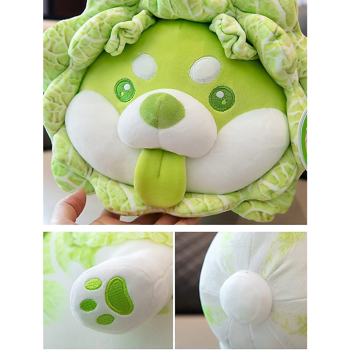 Veggie Dog Plush Toy, 16" Stuffed Animal Shiba Inu Plushie Doll, Soft Fluffy Friend Hugging Cushion - Present for Every Age & Occasion
