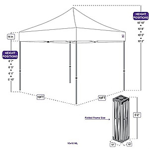 Impact Canopy 10' x 10' Pop-Up Canopy Tent Frame, Replacement Aluminum Frame with Dust Cover