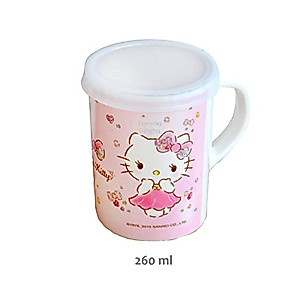 Hello Kitty Cute Pink Dinnerware Flatware Meal Set – Plate Bowl Cup Spoon, 4 pieces