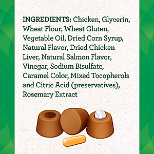 FELINE GREENIES PILL POCKETS for Cats Natural Soft Cat Treats, Salmon Flavor, 1.6 oz. Pack (45 Treats)