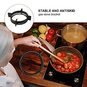 SOLUSTRE Metal Brackets Gas Stove Wok Holder Rack Cast Iron Wok Ring Milk Pot Non- Slip Wok Support for Home Kitchen Cookware Stove E1 Metal Stand