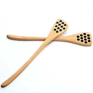 Newwe Honey Dippers (6 pcs set) 7 inch Honeycomb Stick, Honey Stirrer Stick for Honey Jar Dispense Drizzlier Honey and Wedding Party Gift