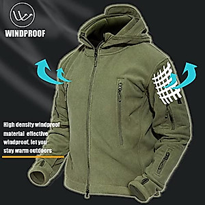 MAGCOMSEN Men's Winter Coats Fleece Jacket for Men with Hood Warm Jacket Winter Jackets for Men Polar Fleece Jacket Mens Jacket