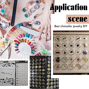 PH PandaHall 25 Grids Diamond Gemstone Display Box, Round Storage Box Clear Small Round Plastic Containers Box with Lid Jewelry Organizer Container for Nail Rhinestone Crystal Small Items, Jewelry