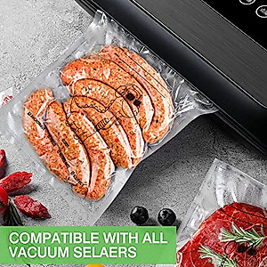 EZDOIT Vacuum Sealer Bags Commercial Grade for Food Saver, Food Sealer Bags BPA Free, Heavy Duty, Food Vac Bags for Storage Meal Prep or Sous Vide 100 Pack (8'' x12'')