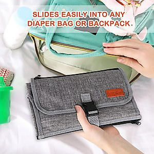 Portable Diaper Changing Pad, Baby Changing Mat with Smart Wipes Pocket, Waterproof Changing Station Kit, Foldable Changing Pad for Baby Shower, Travel, Walking