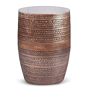 SIMPLIHOME Johnsen Boho 15 Inch Wide Metal Large Accent Side Table in Antique Copper, Fully Assembled, For the Living Room and Bedroom