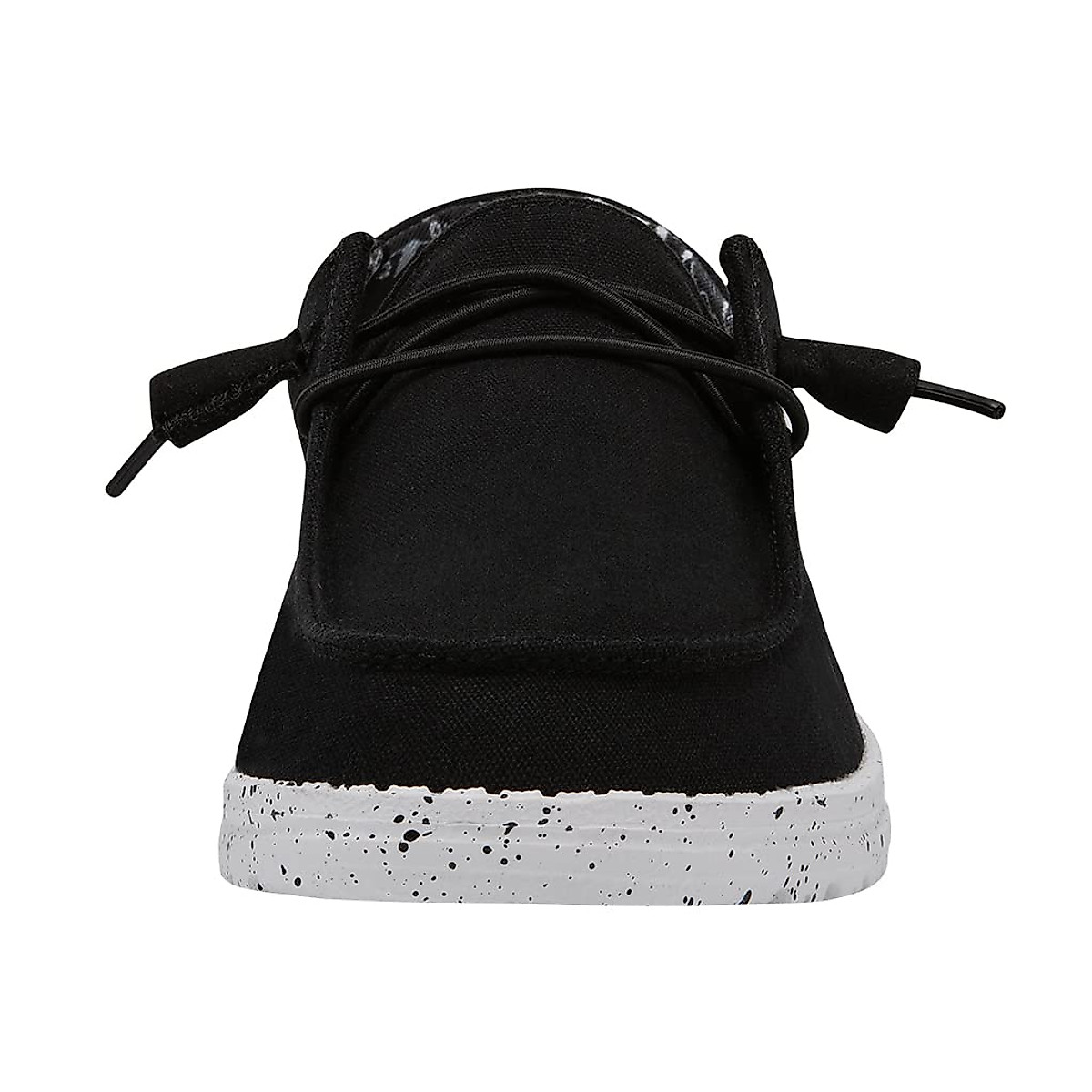 Hey Dude Women's Wendy Canvas Black Odyssey Size 8 | Women’s Shoes | Women’s Lace Up Loafers | Comfortable & Light-Weight