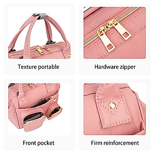 Lmbabter Baby Diaper Bag Backpack Waterproof Multi-Function Convertible Mini Smart Diaper Bag Backpack for Outdoor (Pink)