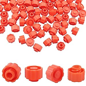 ITROLLE Syringe Luer Lock Cap 100PCS Orange Round No Needle Luer Lock Caps for Feeding Tubes Laboratory Supplies