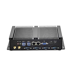 IDEARACE Powerful Fanless Mini PC, Intel i5 2 Cores CPU Industrial Desktop Computer, 8GB RAM+128GB SSD, 4xCOM RS232, 4xUSB 3.0, 2xNICs, HD, VGA, Metal Case, W-11 Pro
