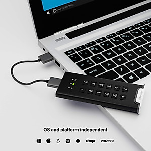 iStorage diskAshur M2 1TB | PIN authenticated, Hardware encrypted USB 3.2 Portable SSD | Ultra-Fast | FIPS Compliant | Rugged & Portable