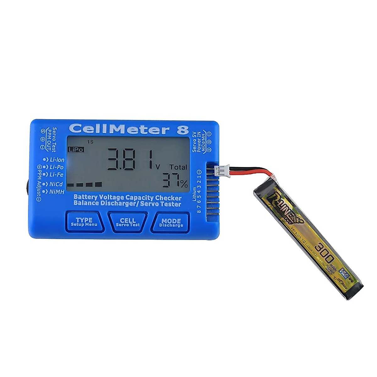 SoloGood TATTU 5pcs 300mAh 1S Battery 3.8V 75C FPV Lipo Battery with PH2.0 Plug Connector for FPV Tiny Whoop 1S Brushless Whoop Drone