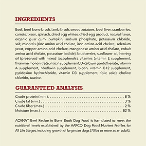 ACANA Premium Chunks Wet Dog Food, Beef Recipe in Bone Broth, 12.8oz (Case of 12)