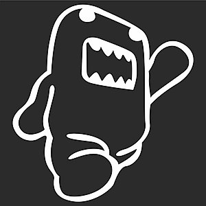 JINTORA Sticker - Decal - JDM - Die Cut - Domo Kun in Progress - Fish - 107x99 mm - JDM - Die Cut - Car - Truck - Bus - Window - Laptop - Coach - Rear Window - White